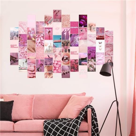 Wall Decor | 5pcs Pink Aesthetic Picture For Wall Collage 50 Set 4x6 ...